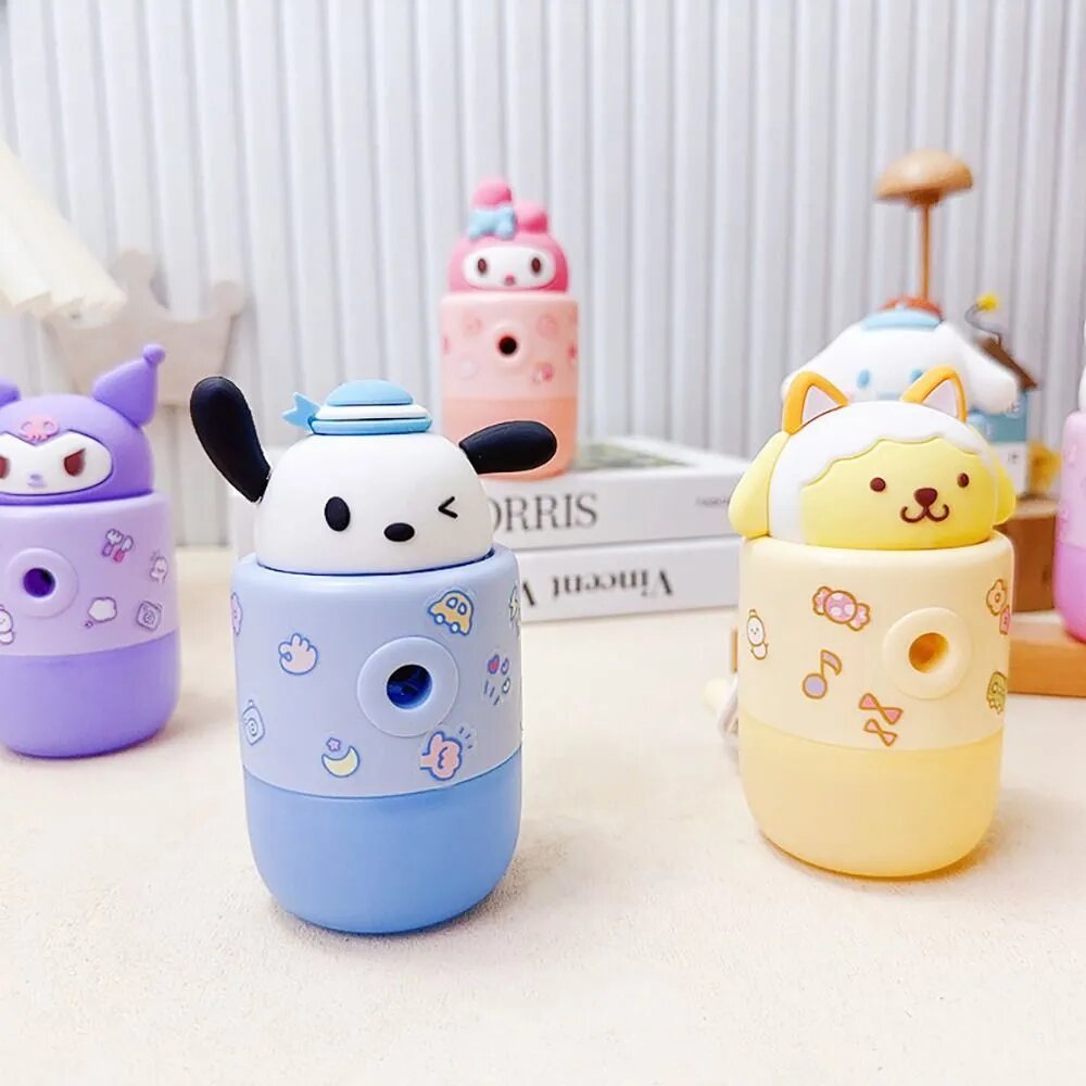 Карандаш резак My Melody розовая ручная точилка для карандашей, ABS/мягкая резина, 1 отверстие, контейнер для стружки, милый дизайн — фото 1