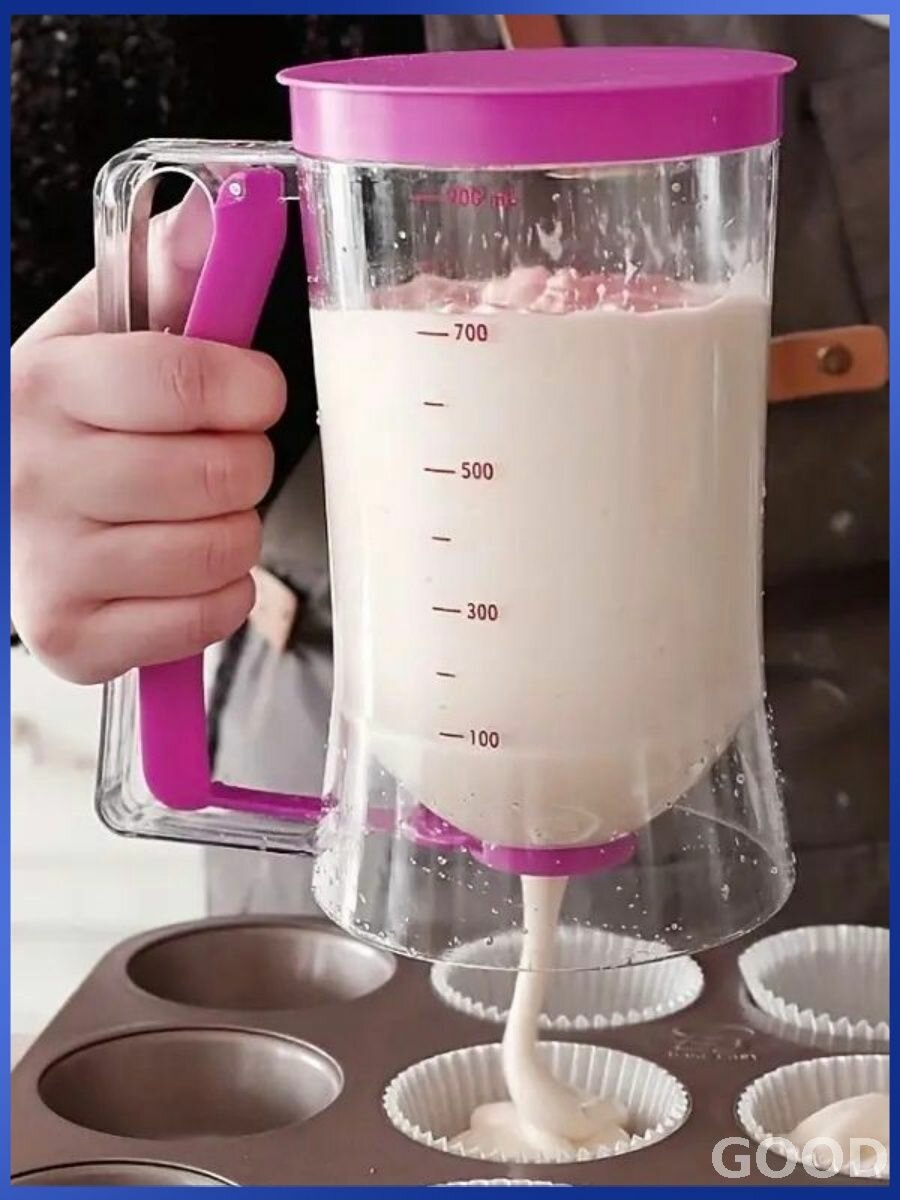 Мерный стакан диспенсер для жидкого теста, Емкость дозатор для жидкого теста,900ML