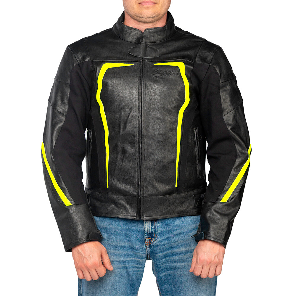Мотокуртка ARMO Amfitryon кожа black. M. Черный