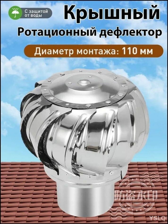 Турбо-дефлектор из нержавеющей стали 110 мм для вентиляционных труб