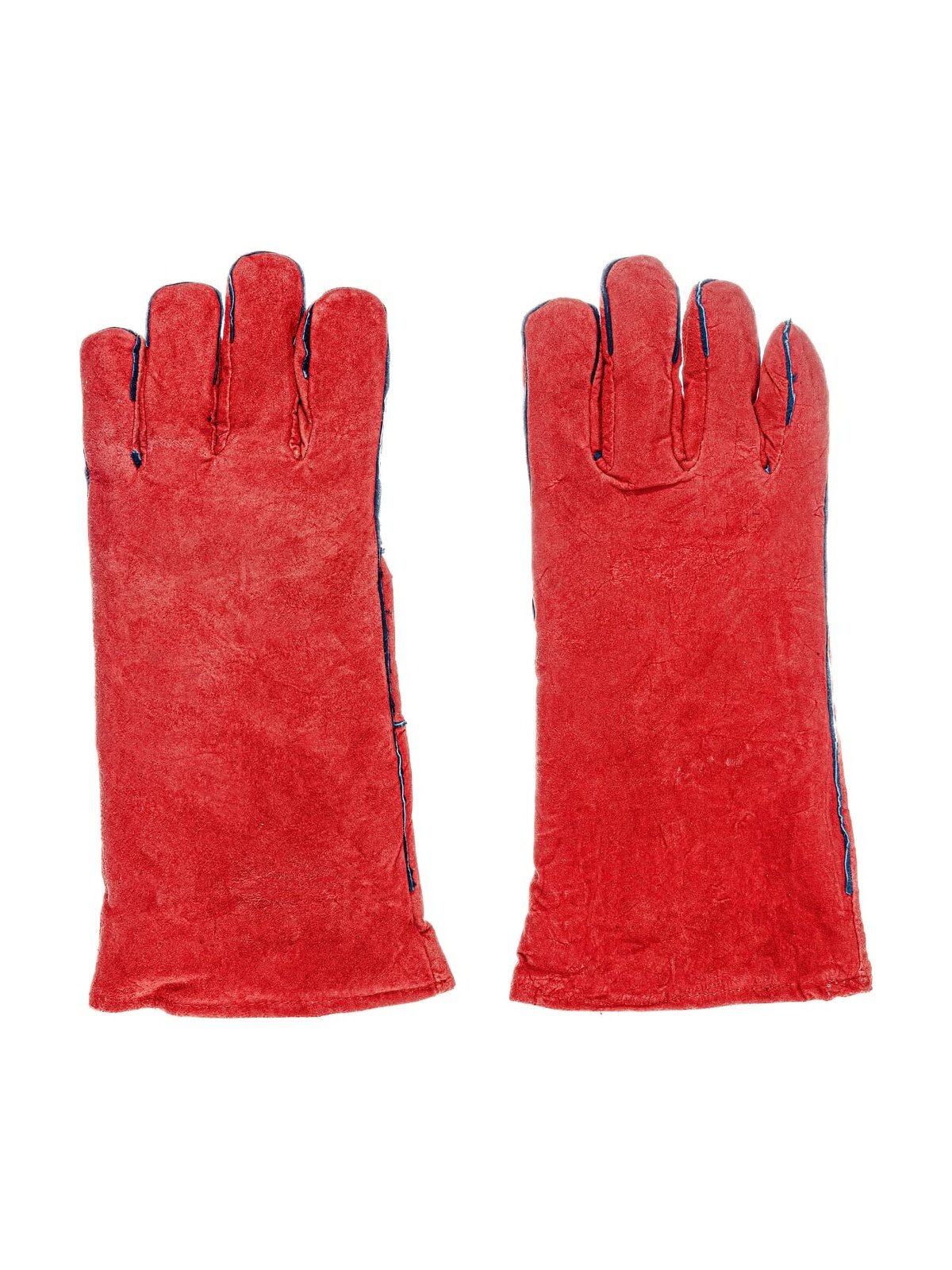 Спилковые утепленные краги с искусственным мехом Gigant красные GHG-05