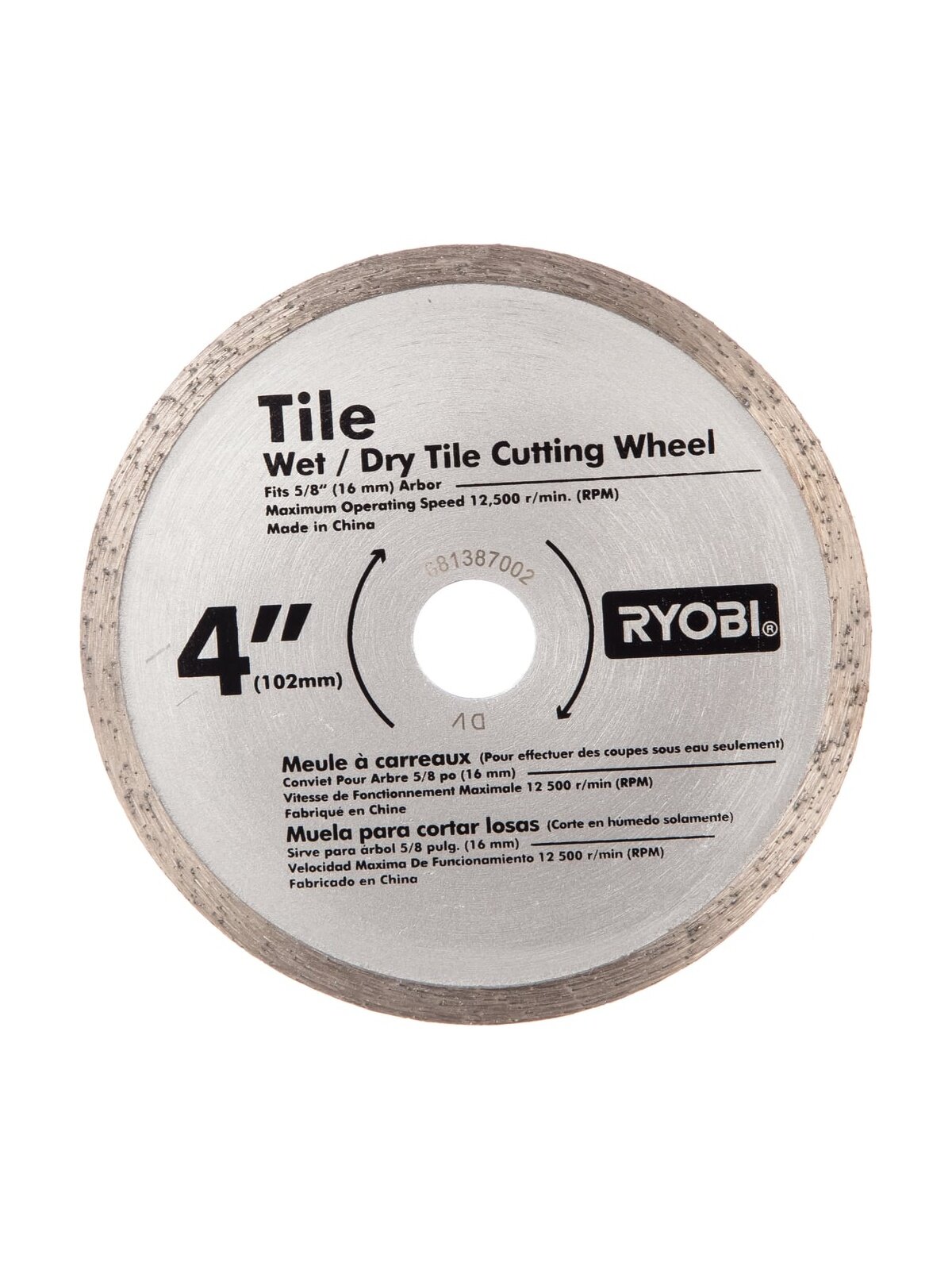 Диск алмазный (102х16 мм) для плиткореза ONE+ Ryobi TSBA1 5132002473