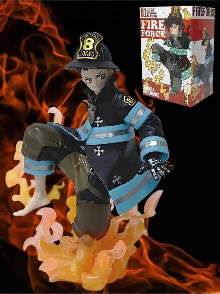 Фигурка Пламенная бригада пожарных Синра Кусакабэ / Fire Force Kusakabe Shinra (16см)