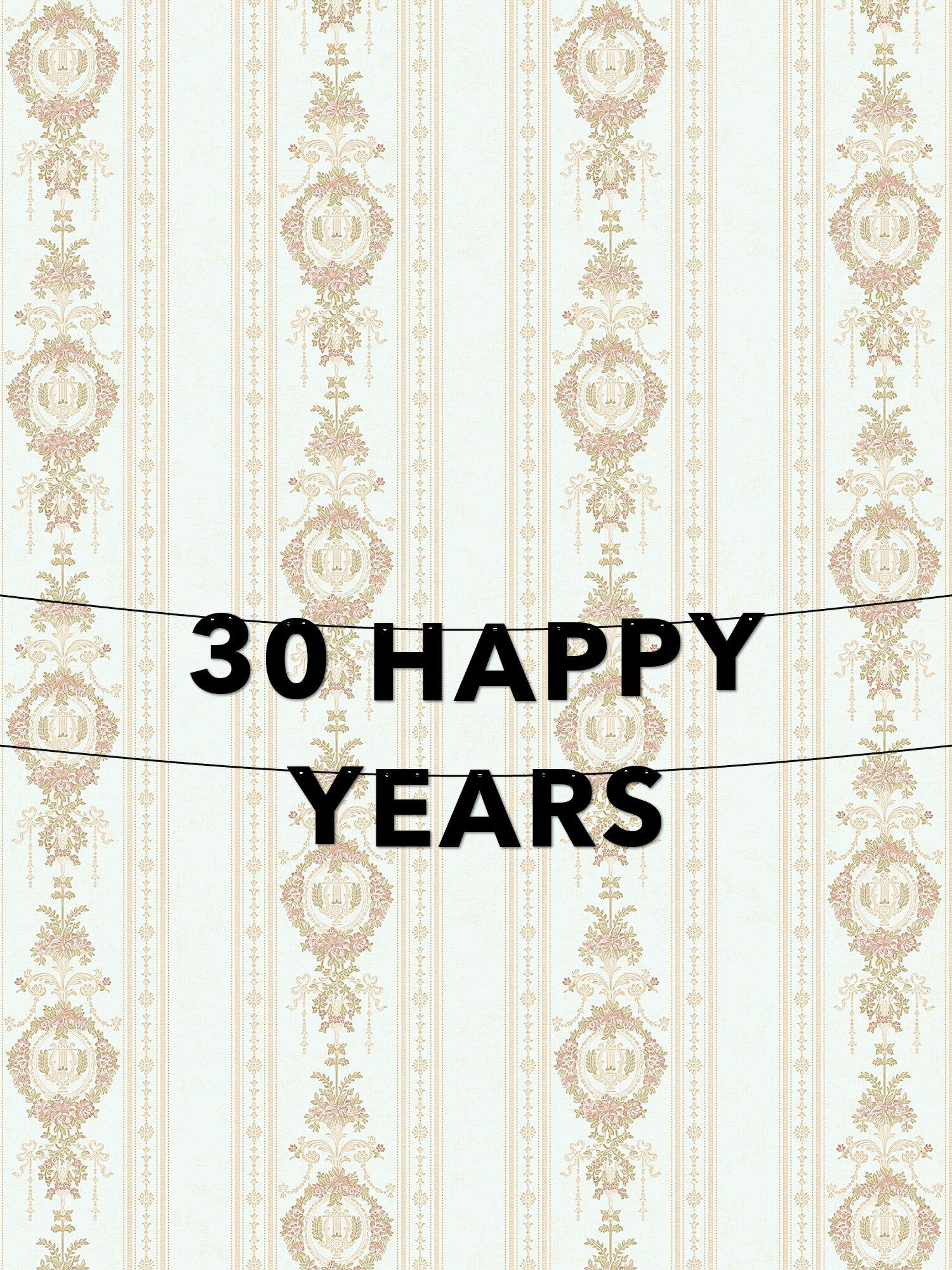 Многоразовая гирлянда с надписью 30 happy years - идеальное украшение для юбилея, высота букв 10 см, толщина букв 1 мм, долговечный материал.