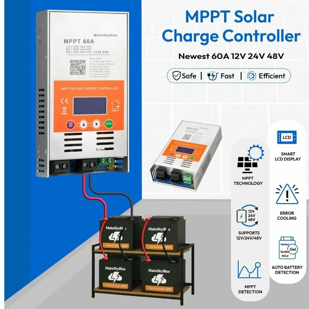 С Wi-Fi Cloud Box MakeSkyBlue Solar Panel MPPT Контроллер заряда