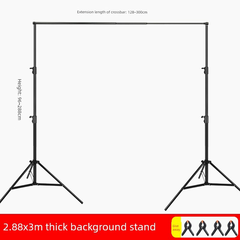 2.88* 3m Фотостойка для фона 2.6x2м, телескопическая портативная мобильная стойка для фотостудии, реквизит для