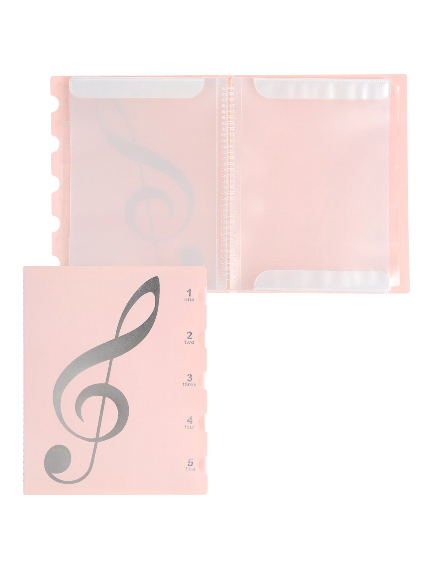 Нотная папка - 30 файлов 60 листов розовая