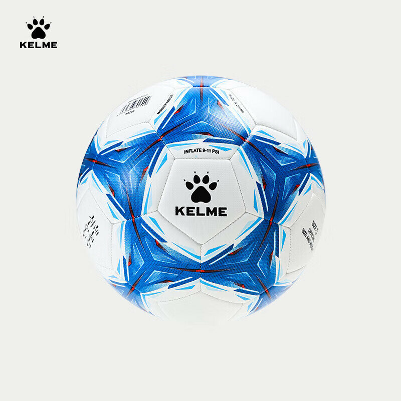 Футбольный мяч KELME размер 5 для взрослых тренировок и матчей - белый с цветным синим TPU Характеристики：Белый с