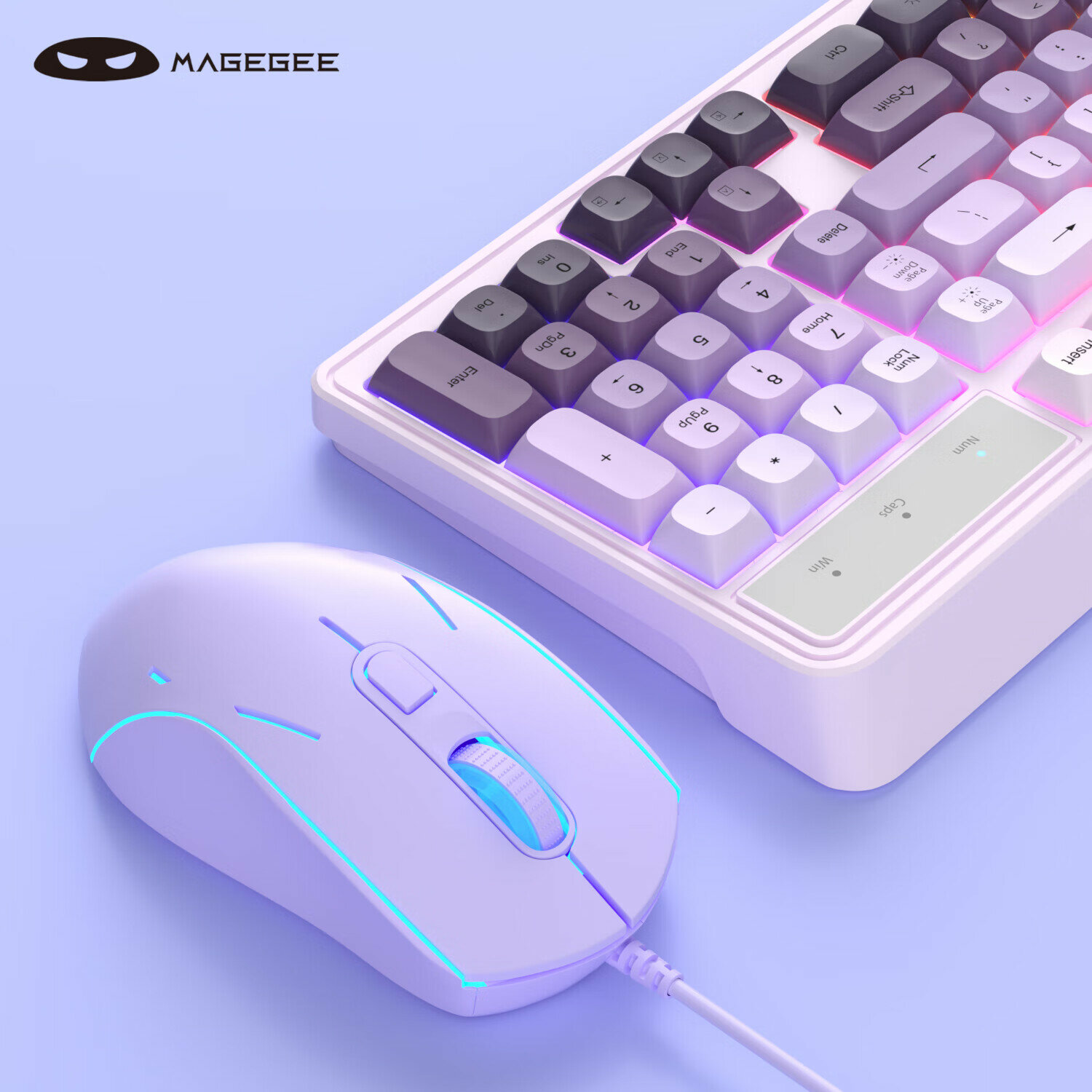 MageGee GK980 Гейминг и офисный набор клавиатура мышь 98-клавишная механическая отдача RGB-подсветка градиентный дизайн