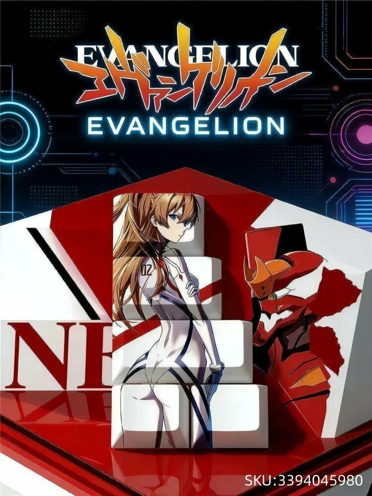 Кейкапы для механической клавиатуры Eangelion Asuka, набор клавиш Евангелион