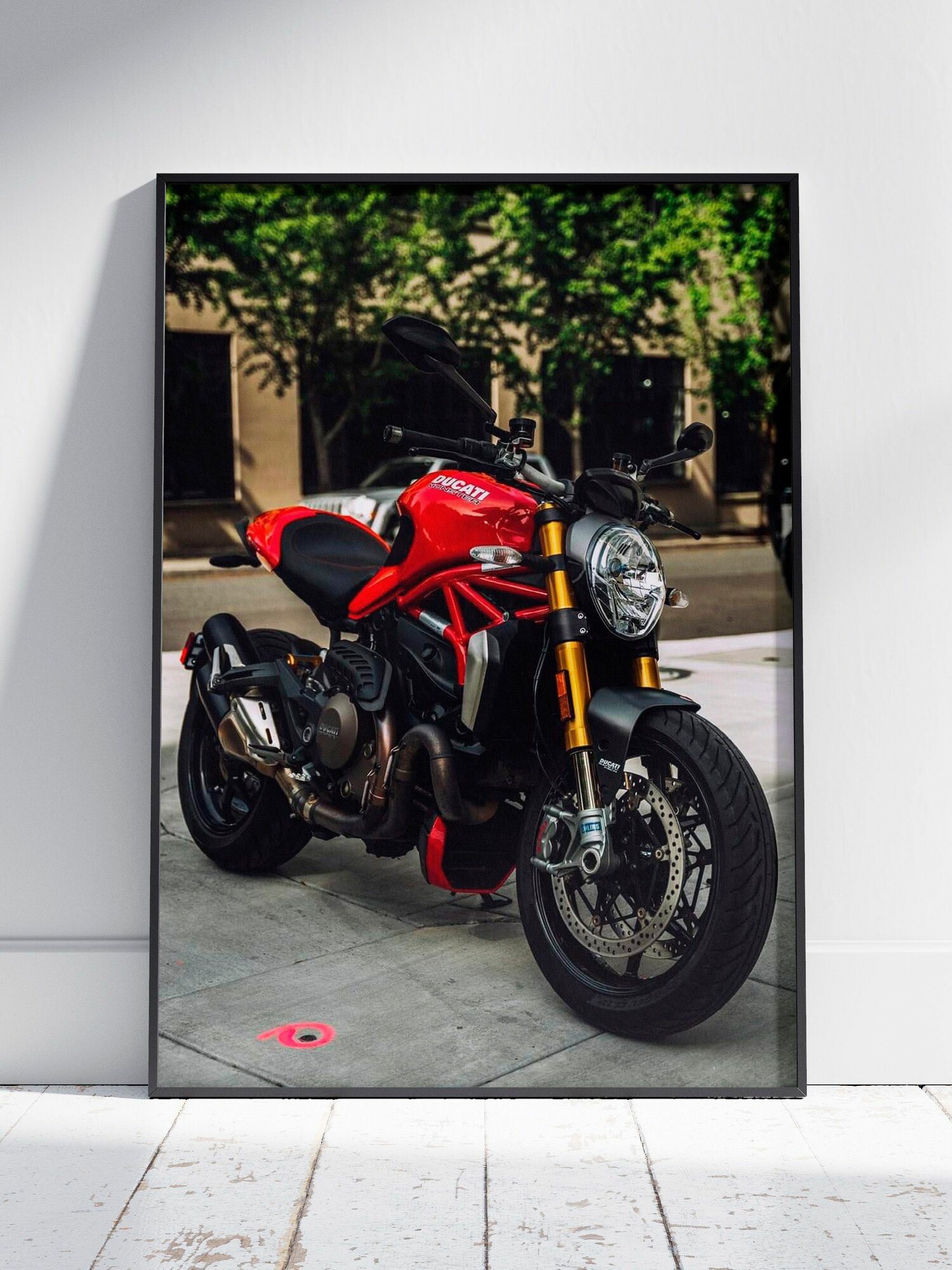 Плакат на стену для интерьера Авто и Мото (Дукати Монстер - Ducati Monster 2) - Постер по транспорту формата A4 (21x30 см)