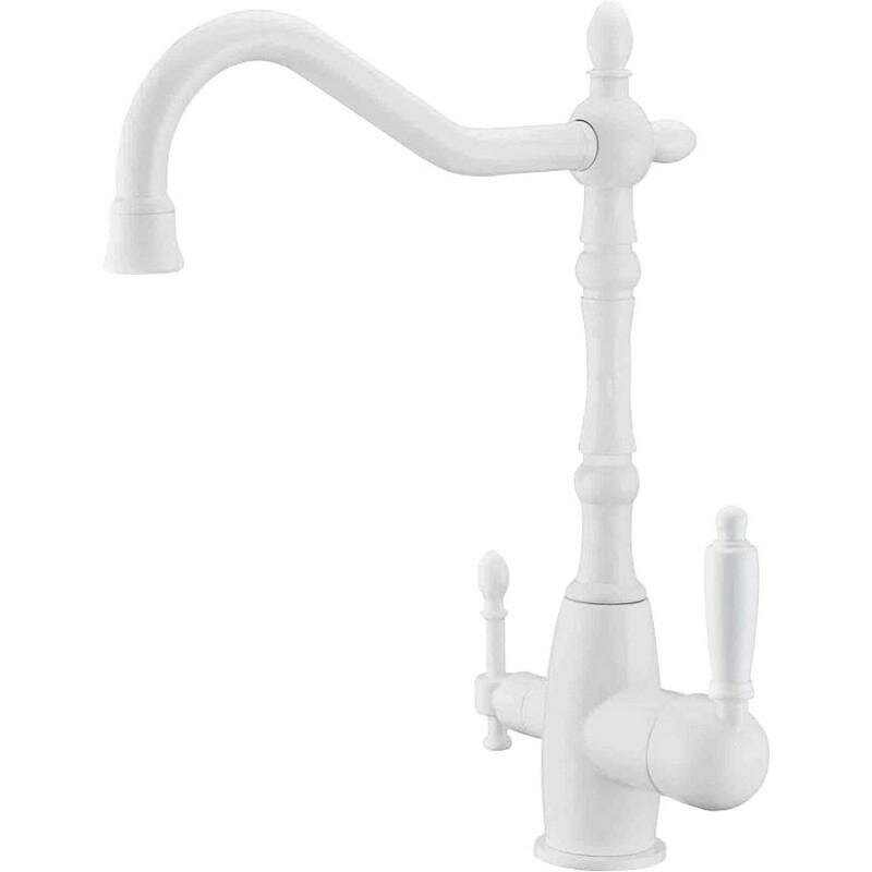 Смеситель для кухни ZorG Sanitary ZR 312 YF-33-WHITE белый, рычажный, латунь