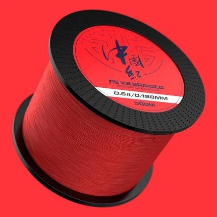 Леска плетеная Never Fade P.E 8, 0.40mm, 25KG, 500m, Красный