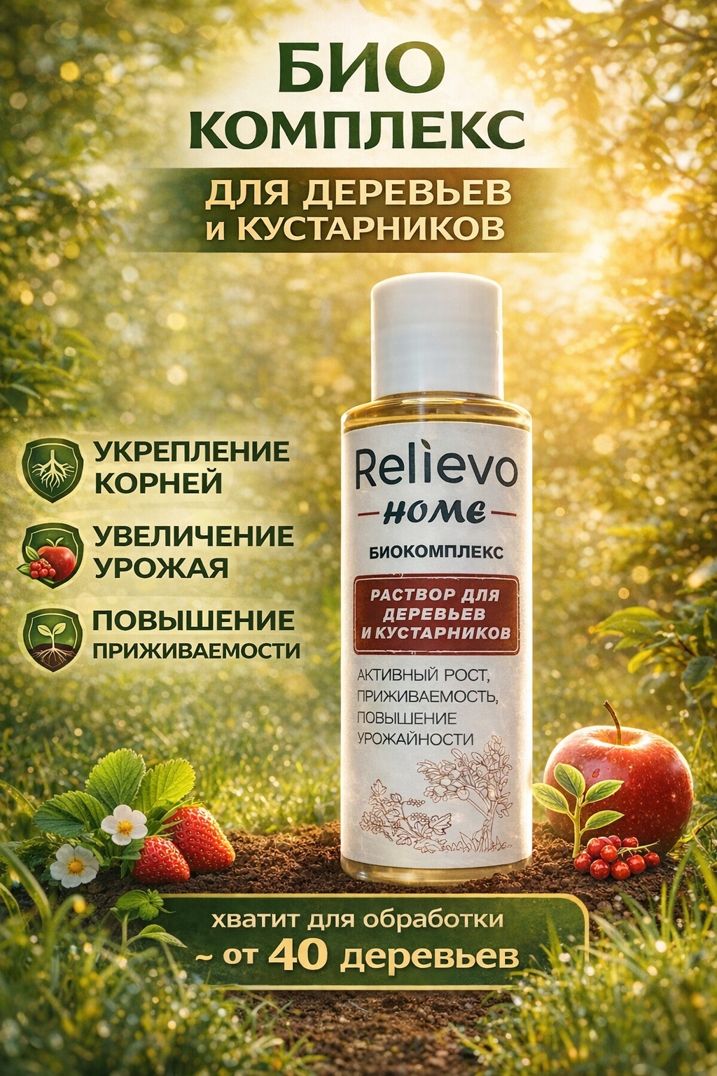 Органическое удобрение Relievo, для плодовых деревьев, кустарников