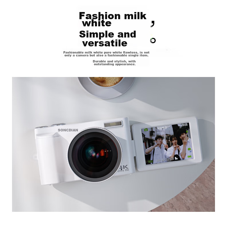 SONGDIAN DC101AF 32GB Флип-камера для селфи с 4K видео и зеркальным фотоаппаратом Версия：Версия с 32 ГБ
