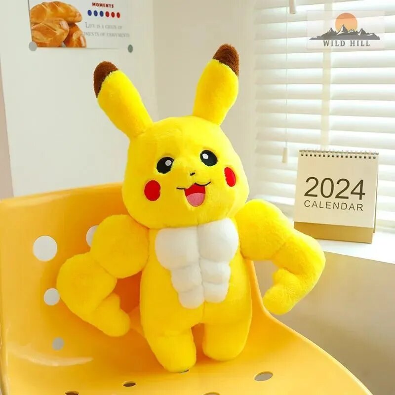 Игрушка Пикачу Покемон Силач, подушка Pokemon Pikachu, 55 см, мягкая игрушка желтый