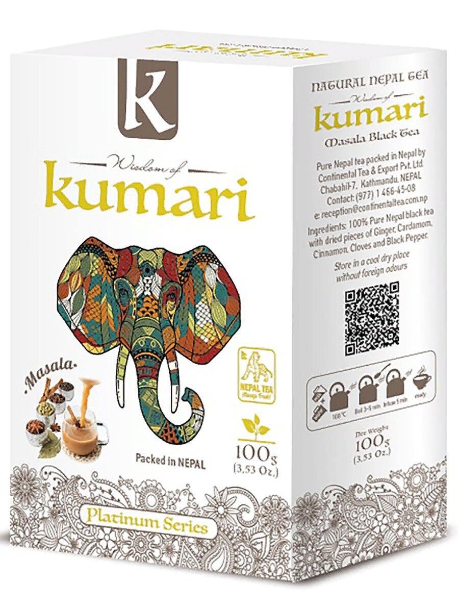 Kumari / Чай чёрный с растительными компонентами Мудрость Кумари Масала 100г