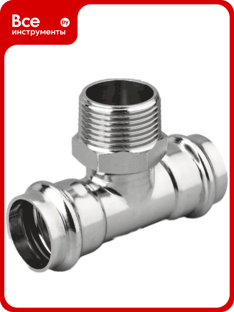 Тройник SantechSystems нержавеющая сталь, AISI 304 Дн22x3/4"х22 пресс/НР 129-9010