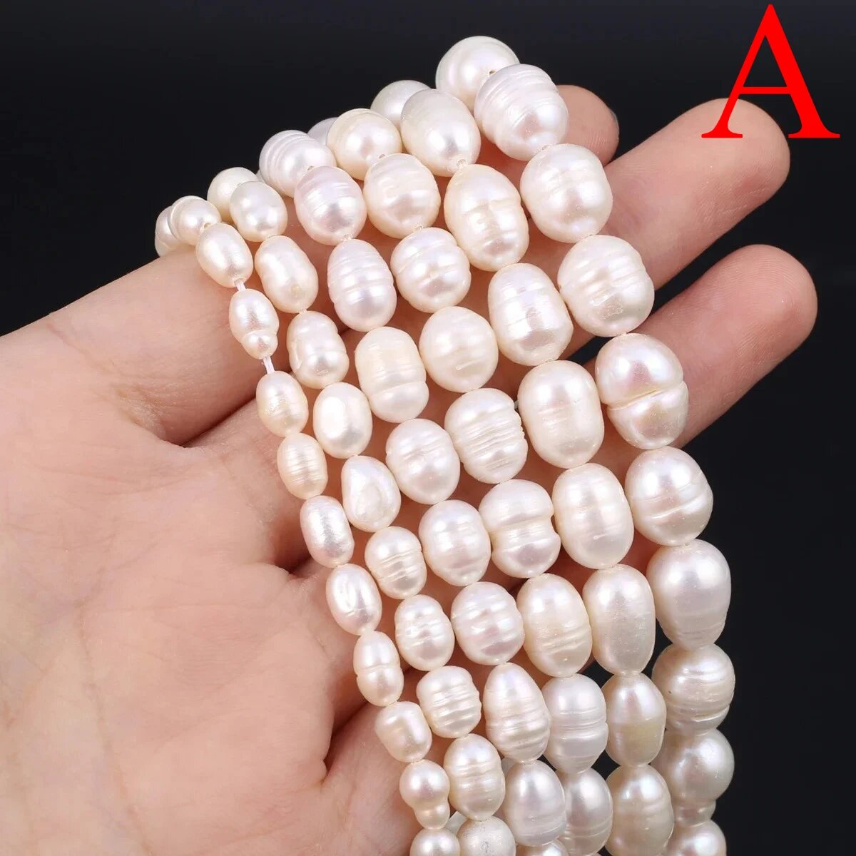 Натуральные пресноводные жемчужины формы риса 5-6mm