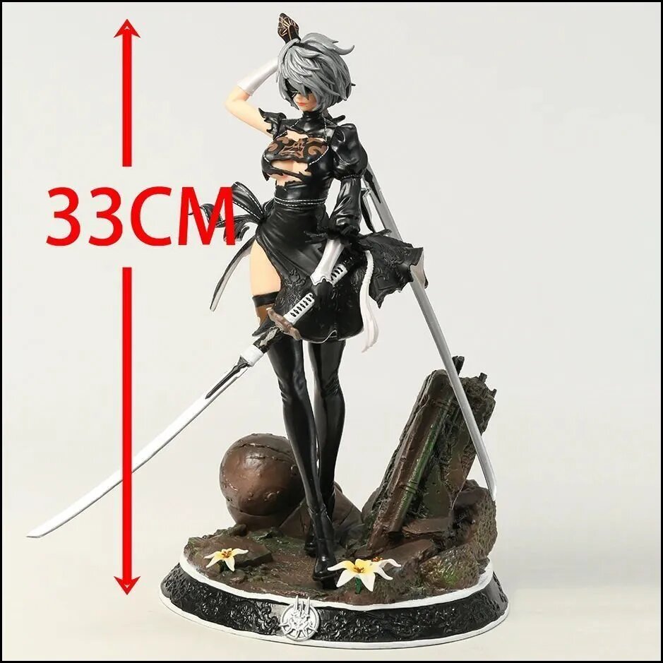 Статуэтка CaleDe Китай 16 см, фигурка 2B из игры Nier Automata, черный
