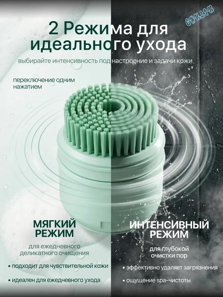 Электрическая щетка для массажа и очистки тела с длинной ручкой, 360° вращающаяся ванночка для душа — фото 1