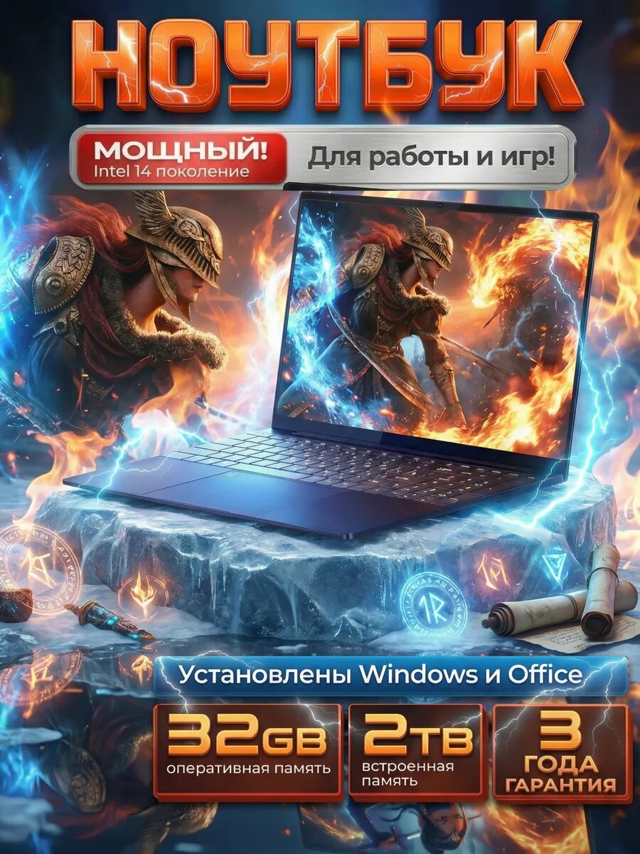 Ноутбук Intel Core i9-14900HX, 32GB RAM, 2048GB SSD, 2026 + Office