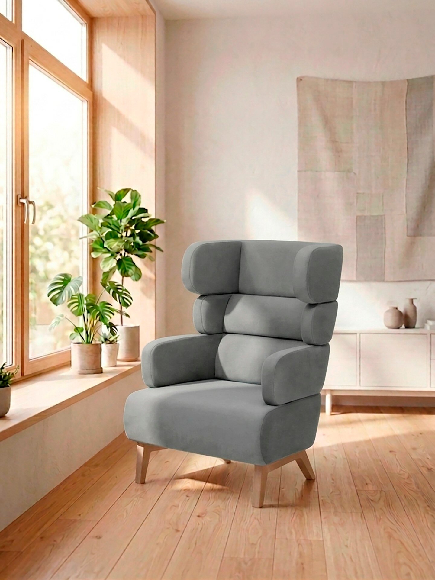 Кресло Спейс Velutto 52 NOW 85x86x114 см, серый Велютто, нераскладной Дом мебели для вас