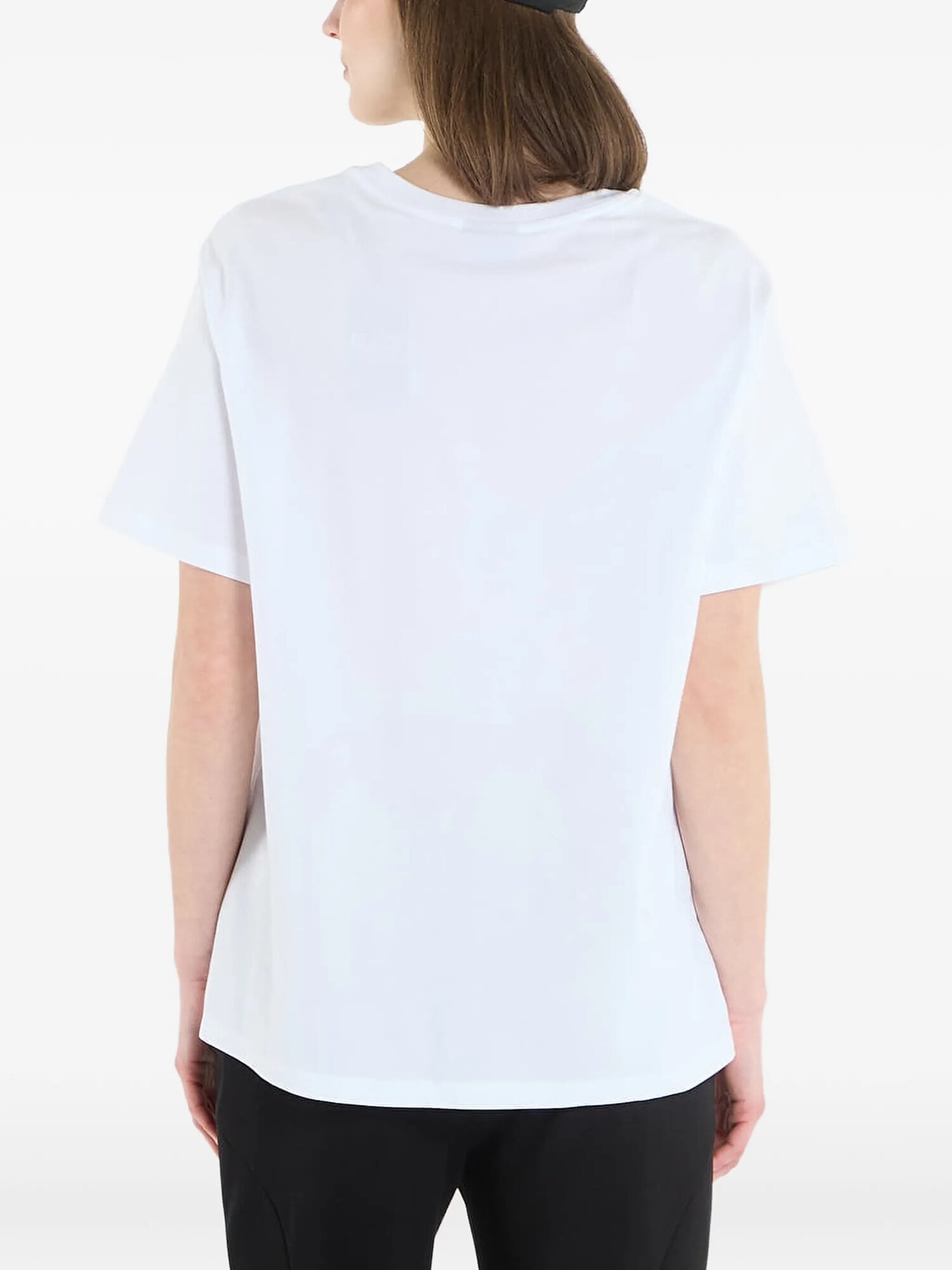 Футболка EA7 EMPORIO ARMANI Logo-plaque T-shirt, размер 44, бежевый/белый — фото 1