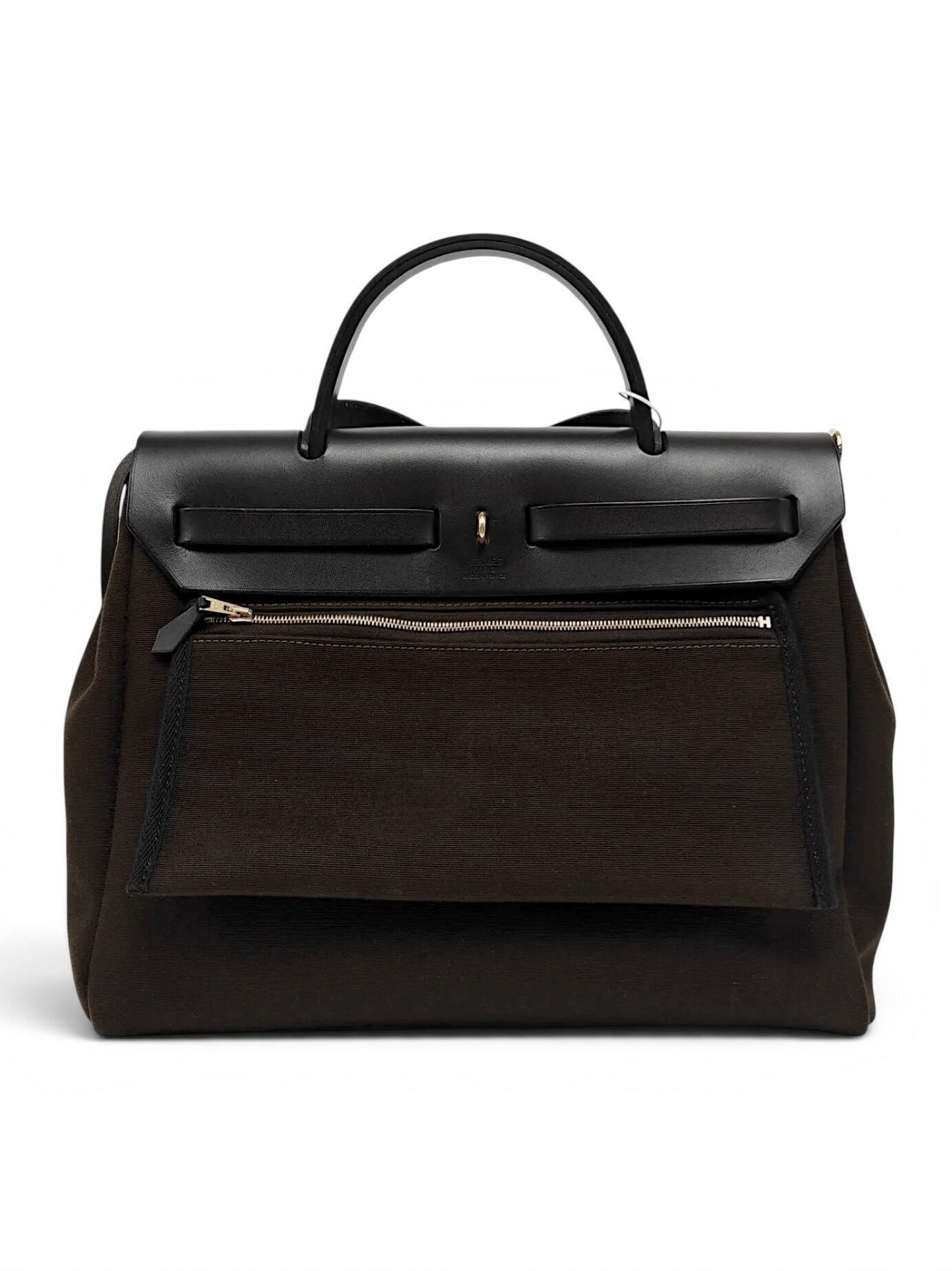 Сумка сэтчел Hermes Herbag 31 Zip, коричневый, черный — фото 1