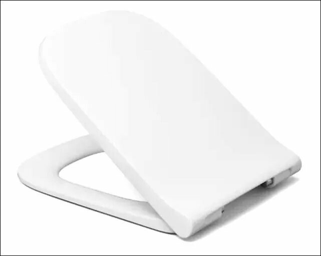 Сиденье для унитаза Smyle Square Slim с крышкой, антибактериальное, с функцией плавного закрывания