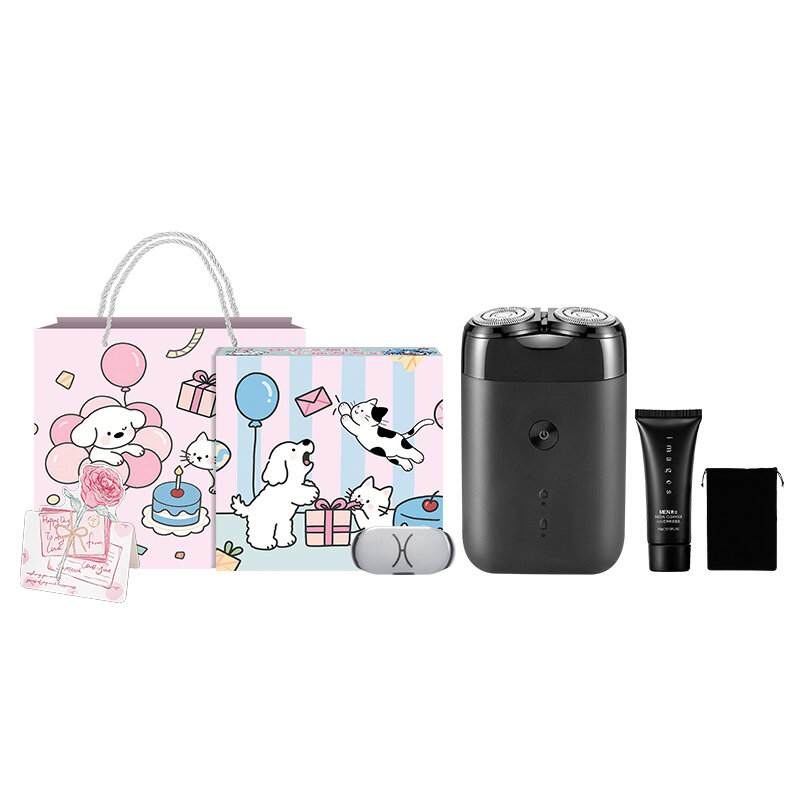 Электробритва роторная мужская Xiaomi S100, S 100 Black-Cartoon Cute Pet Box