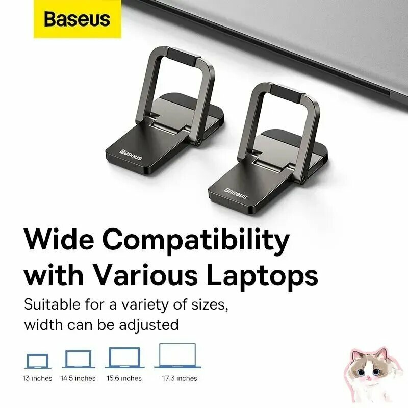 Baseus Подставка для ноутбука 13,15,6 дюйма складная стойка алюминиевая под планшет настольная портативная , ножки для ноутбука и макбука