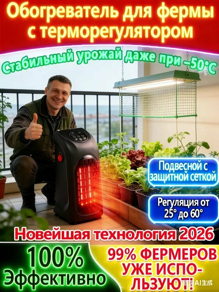 Подвесной инфракрасный обогреватель с функцией таймера и керамическим нагревательным элементом идеальное решение для обогрева овощных теплиц
