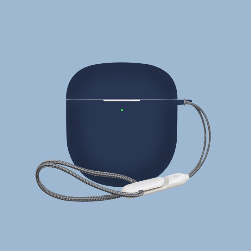 Чехол для наушников Bose QC Ultra II, голубой, с карабином и шнуром