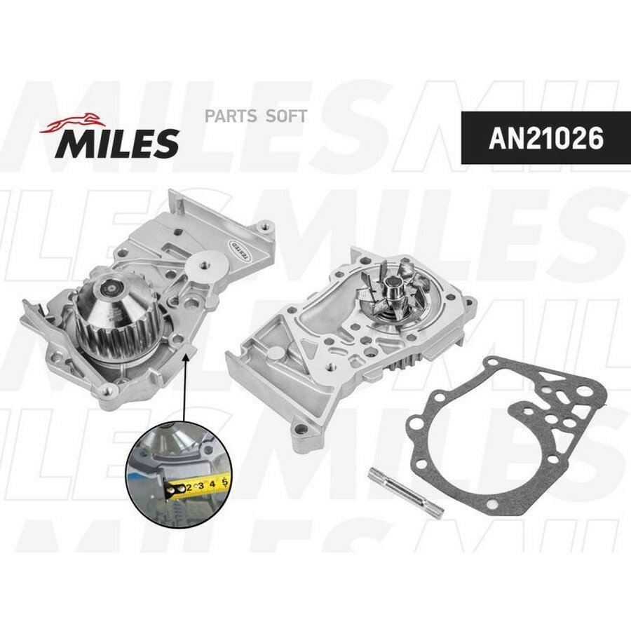 MILES AN21026 Насос водяной 1.6 - 16 кл! RENAULT LOGAN/CLIO/KANGOO/MEGANE 08.-08 ()