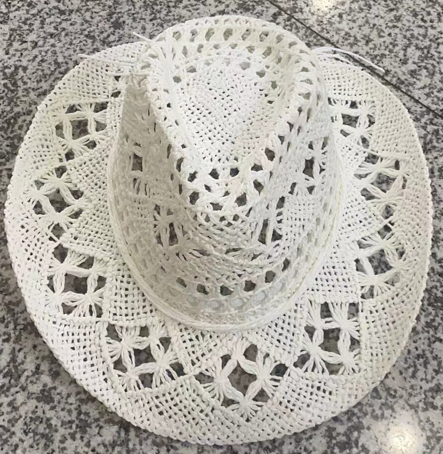 Шляпа пляжная, регулируемая, коническая, вогнутая, белая