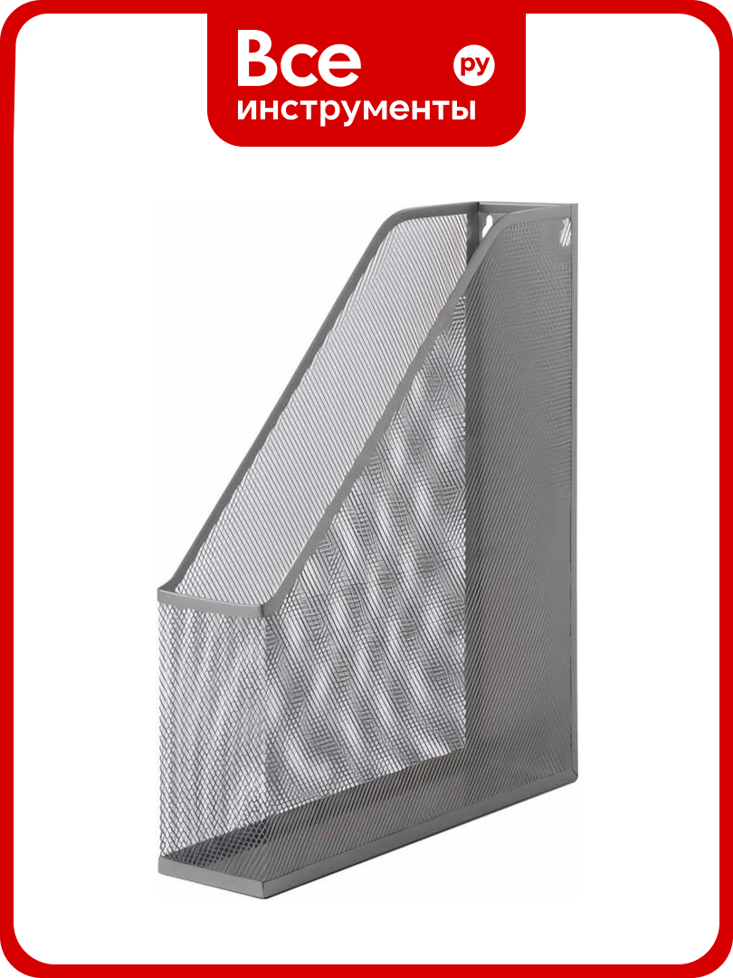 Вертикальный металлический лоток для бумаг BRAUBERG Germanium 250х72х315 мм, серебряный 231949