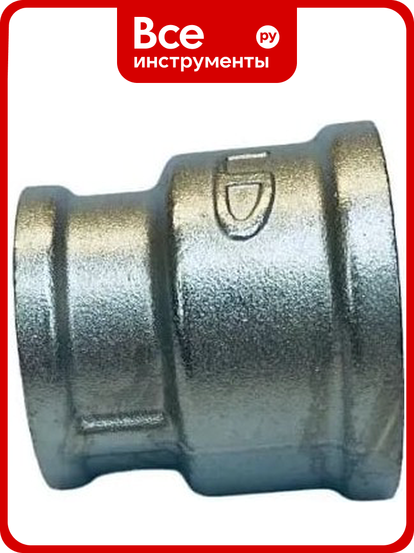 Муфта переходная LD Pride DN25x20, 1"ВР х 3/4"ВР, латунная с никелевым покрытием, внутреннее соединение, бытовой тип