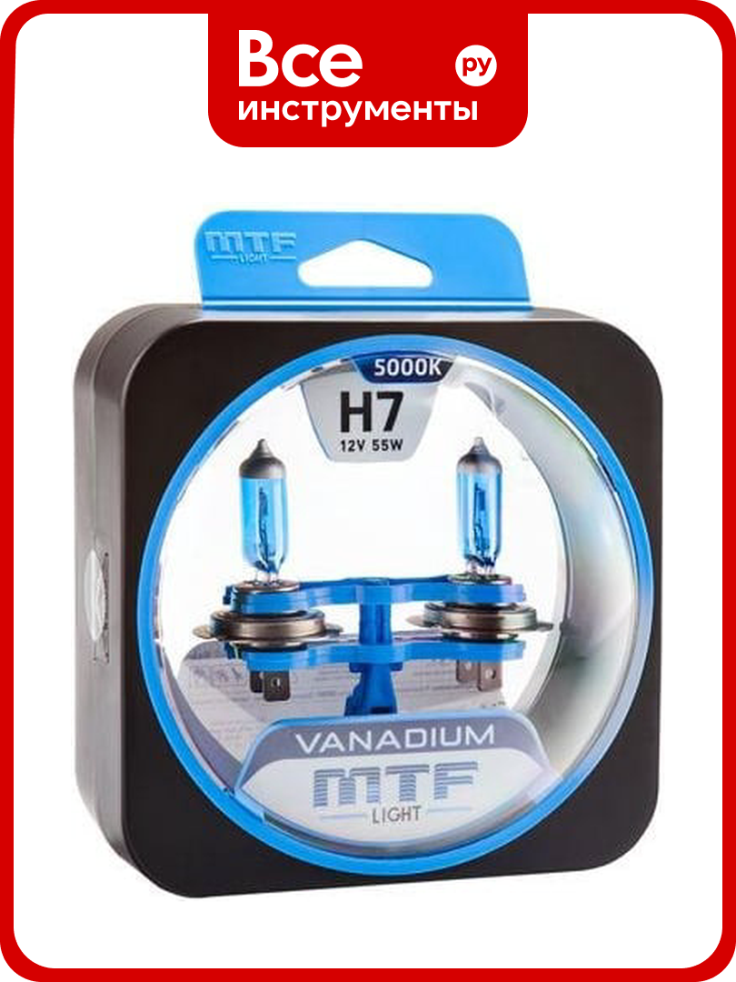 Галогеновая лампа MTF Light Vanadium H7, 12В, 55Вт 32713 HVN1207