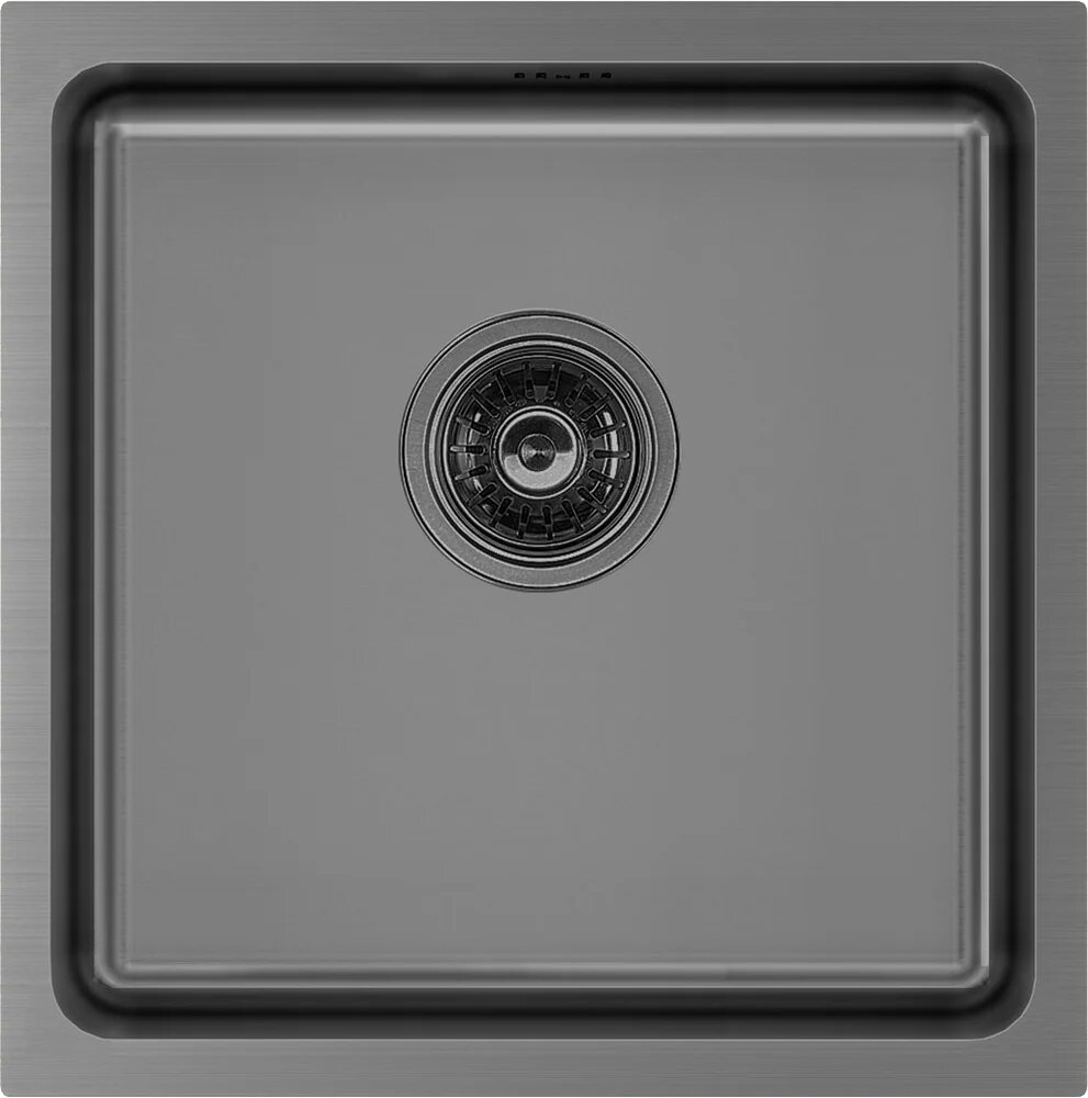 Мойка кухонная Paulmark Vista PM304444-GM металлическая, 44x44, мойка для кухни, квадратная, под столешницу, российская