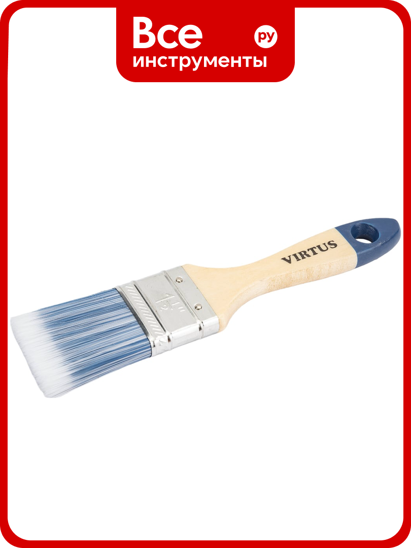 Малярная плоская кисть VIRTUS Standard искусственная щетина, 38 мм 001006038
