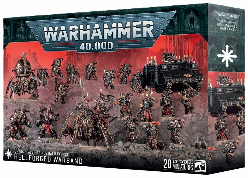 Набор пластиковых моделей Warhammer 40000 Chaos Space Marines Battleforce: Hellforged Warband 71-43