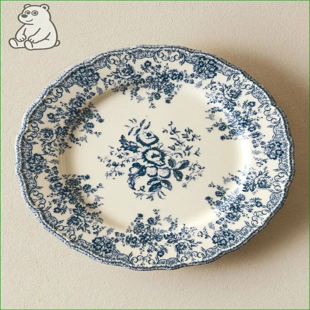 ZARA HOME Тарелка "ZARA HOME Тарелка "FLORAL EARTHENWARE" 27 см 1 шт синий" 27 см 1 шт голубой