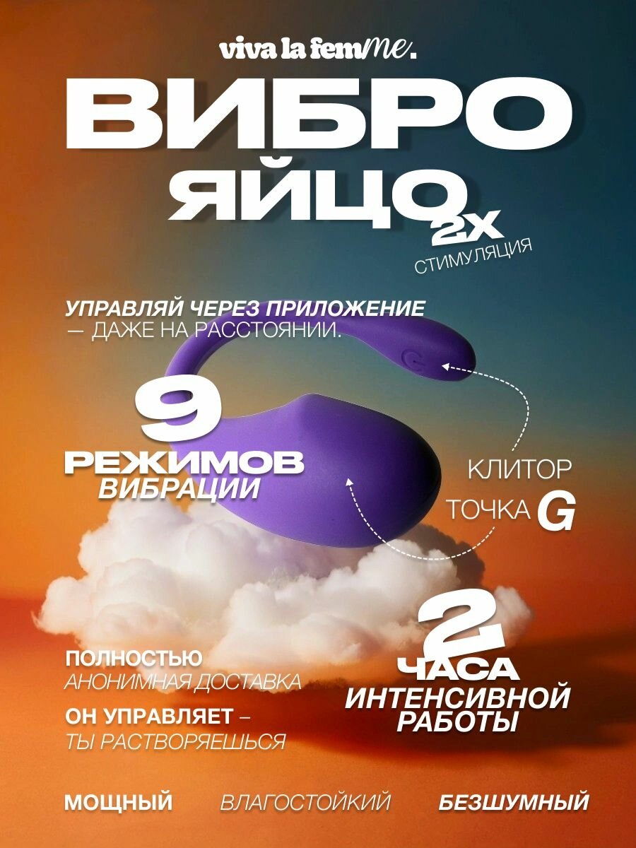 Вибратор виброяйцо с управлением с приложения