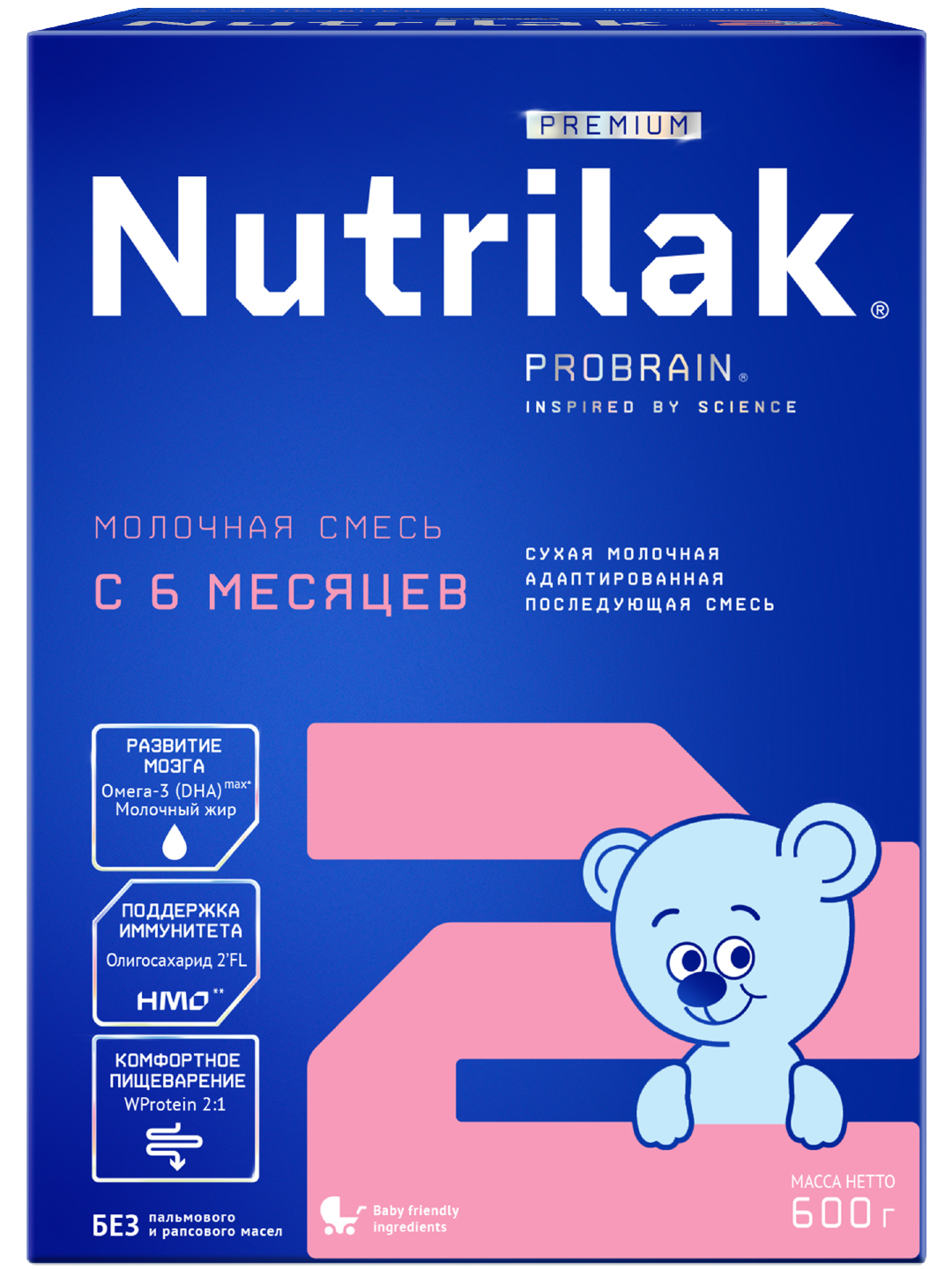 Детская молочная смесь Nutrilak Premium 2, с 6 месяцев, 600г