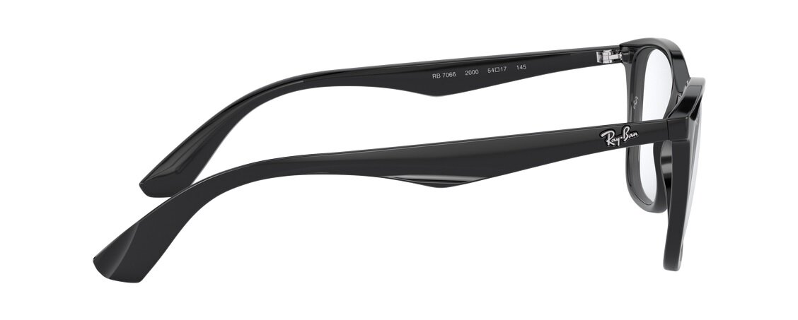 Оправа Ray-Ban, RB 7066 2000, квадратная, черная, пластик, для оптических линз, футляр и салфетка — фото 1