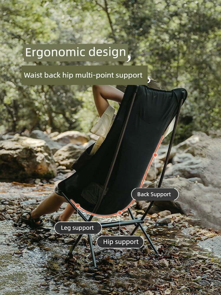 Naturehike Алюминиевый луна-стул - Серый с песком, легкий портативный складной стул для пляжа