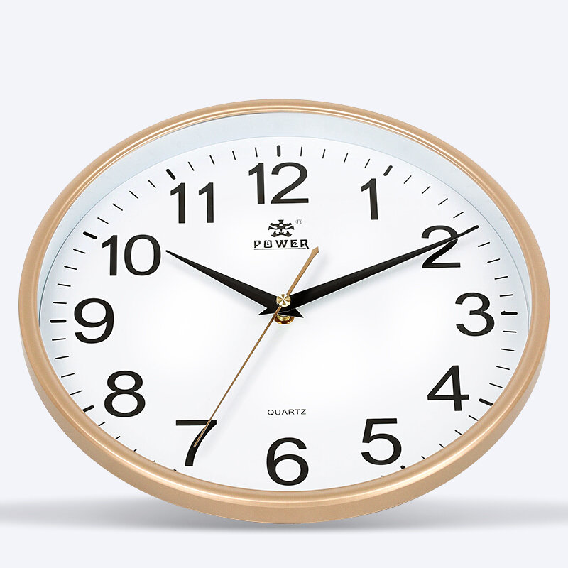 POWER Bawang Wall Clock, Living Room Simple Clock, Creative Low-Noise Wall-Mounted Electronic Clock, 25cm Gold BW23008A