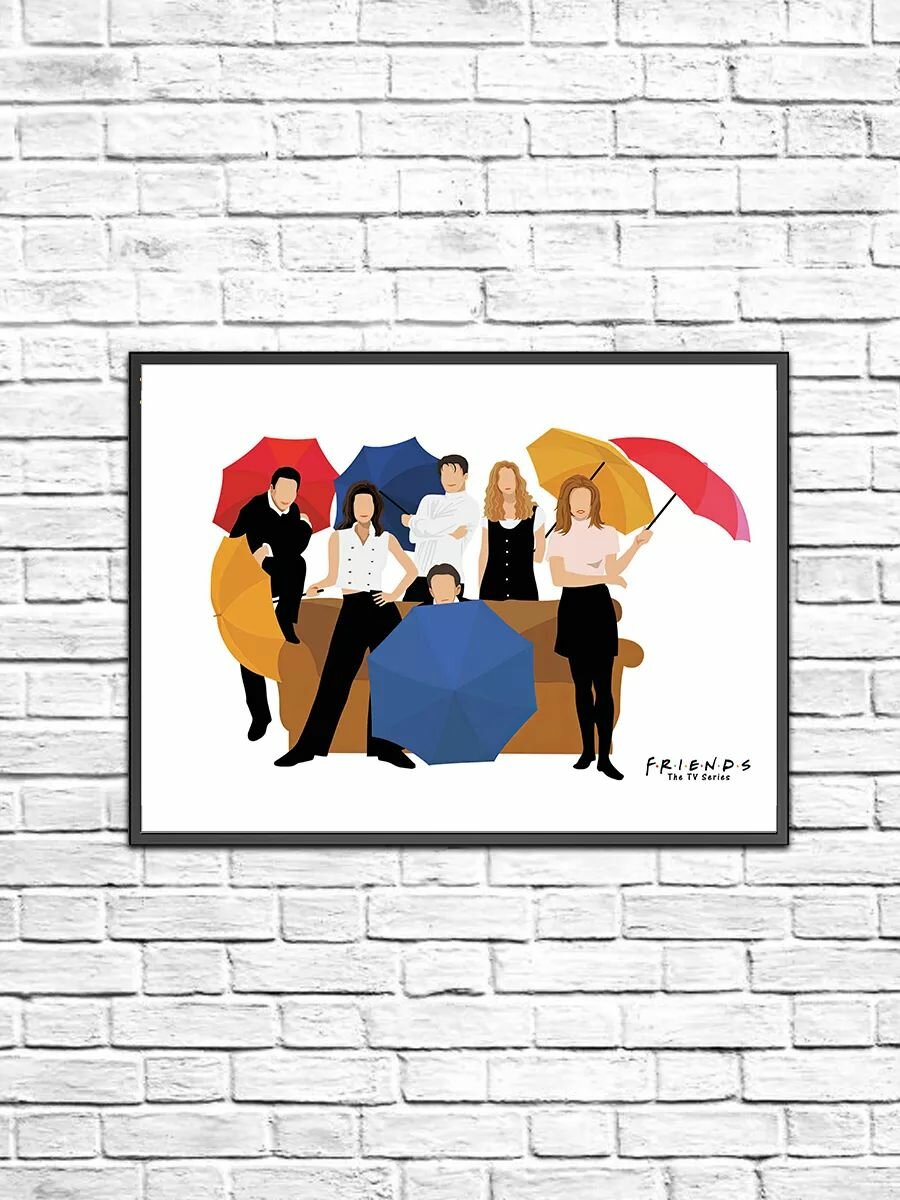 Постер для интерьера на стену (40х50 см) Сериал Друзья (Friends) Вектор