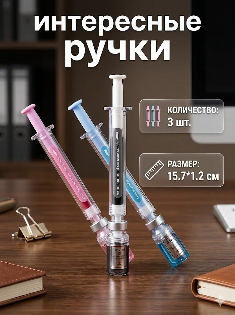 Набор ручек Гелевая, толщина линии: 0.5 мм, цвет: Черный, 3 шт.